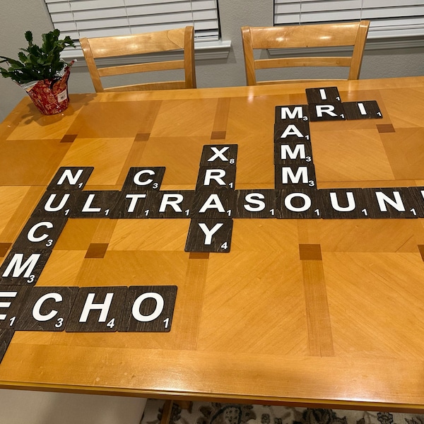 Oak Stained Large Scrabble Tiles - 3.5" Scrabble Letters - Scrabble ...