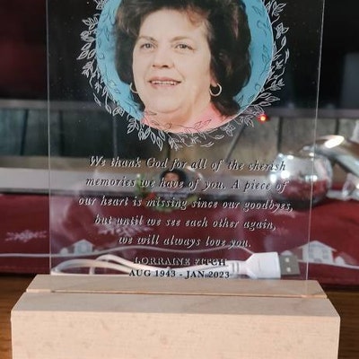 Custom Personalized Photo Picture LED Wood Stand Night Light Lamp in ...