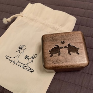 Engagement Ring Box Sea Turtle Box Custom Ring Box Sea Turtle Gift Ring ...