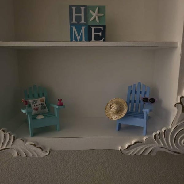 Mini Adirondack Chair, Beach Chair, Beach Decor, Flamingo, Tiered Tray ...