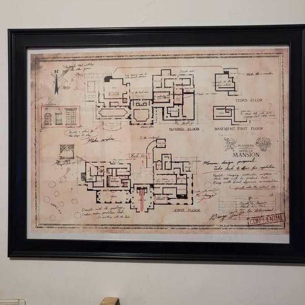 Resident Evil, the Spencer Mansion Plan, High Quality, A3 Prints - Etsy
