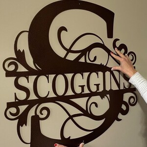 Custom Metal Signs Monogram Wall Decor Metal Wall Art Last Name Sign ...