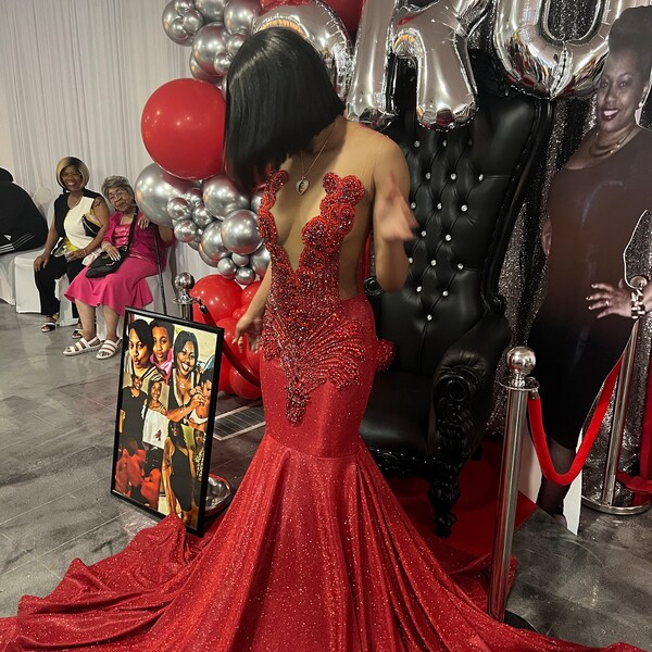 Red Shimmer Fabric by Yard, Stretch Glitter Fabric | Luxury Sparkle ...