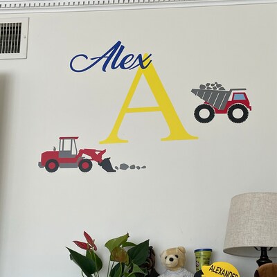 Trucks Decal,construction Trucks Decals ,excavator Mixer Sticker ,boys ...
