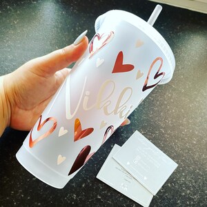 Personalised Cold Cup With Straw Starbucks Inspired Cold Cup | Etsy UK