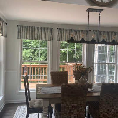 Farmhouse Valances Farmhouse Decor Kitchen Valance Gray Neutral Beige ...