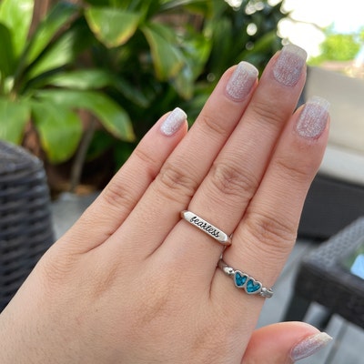 Custom Signet Ring Name Ring Stackable Bar Ring Minimalist Ring Personalized Engraved Ring ...