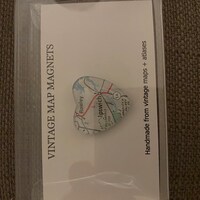 Custom Vintage Map Magnet. You Choose the Location. Heart Shaped Glass ...