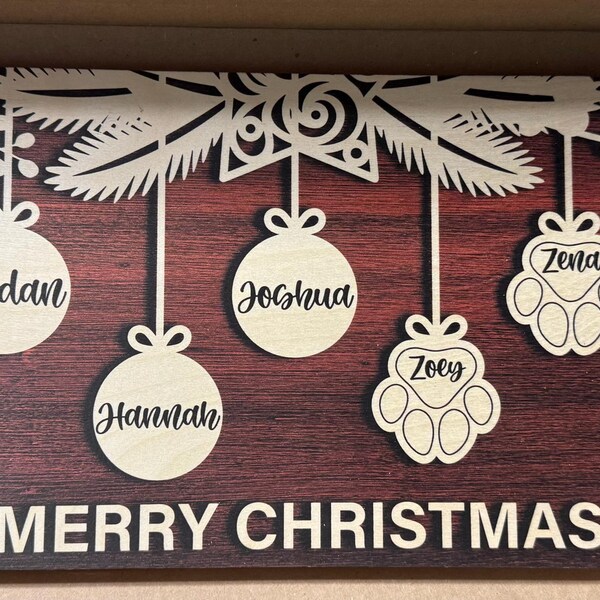 Family Christmas Decoration, Personalized Christmas Name Sign, Custom ...