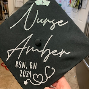 Personalized Nursing Graduation Cap Iron on Transfer Nurse | Etsy