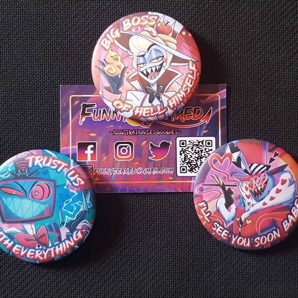 HELLUVA BOSS Buttons Badges & Magnets - Etsy