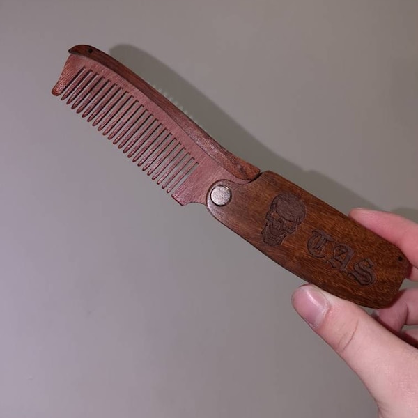 Custom Engraved Beard Comb, Personalized Wooden Comb, Groomsmen Gift ...