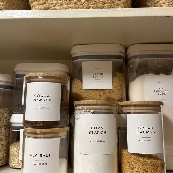 Modern Pantry Labels • Water and Oil Resistant • Personalization ...