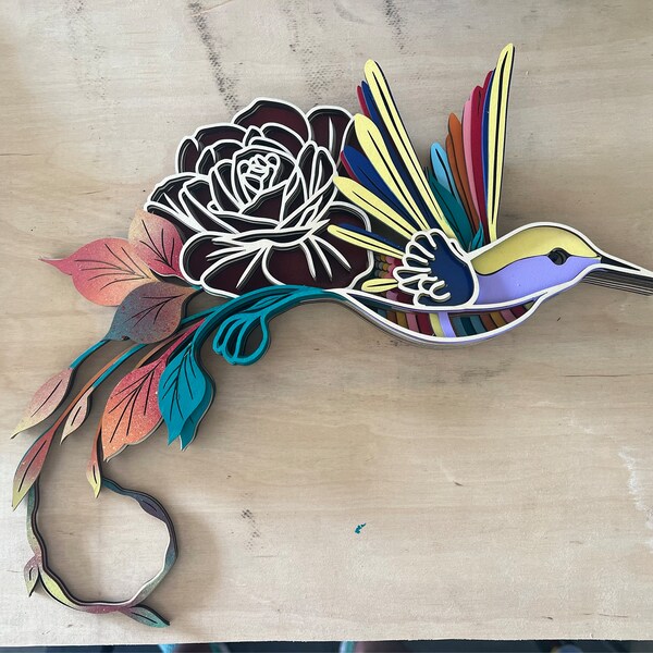 Multilayer Hummingbird Laser Cut 3D File SVG Mothers Day Multilayer ...