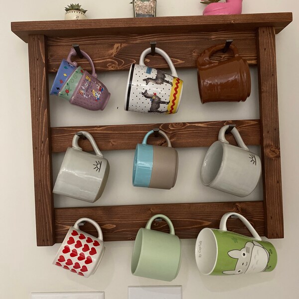 Coffee Cup Holder | Large Mug Rack | Coffee Bar | Coffee Cup Storage ...