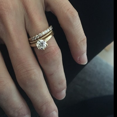 14K Solid Gold Engraved Unique Stackable Wedding Band - Etsy