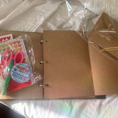 A5 Handmade Scrapbook Album With Folding Pages, Personalized Journal ...