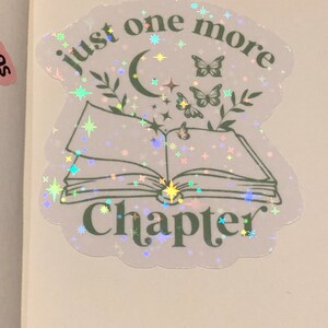 Just One More Chapter Sticker, Water Bottle Sticker, Kindle Sticker ...