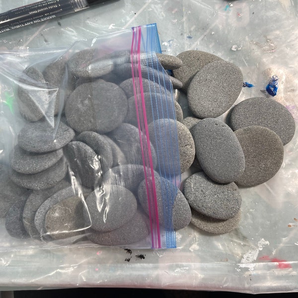 40 Stones 1.5 2 Smooth, Flat, Round,oval Beach Rocks,wishing Stones ...