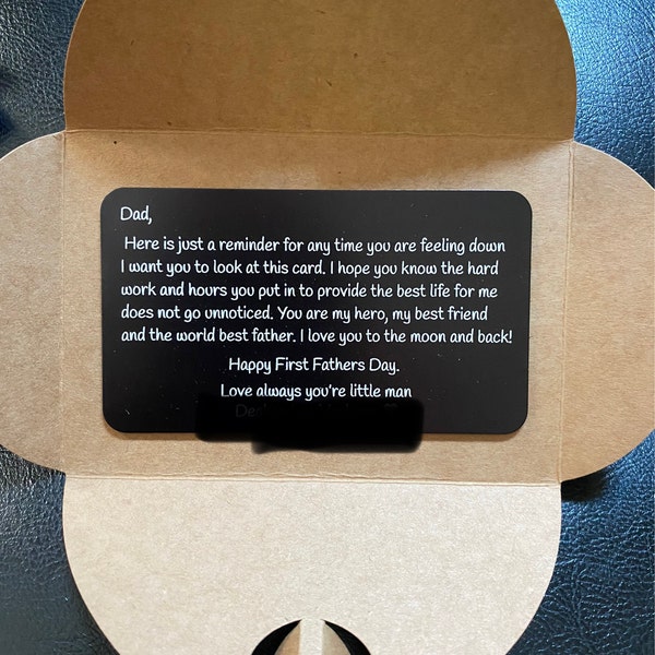Personalized Metal Wallet Insert Card With Any Text/quote - Laser ...