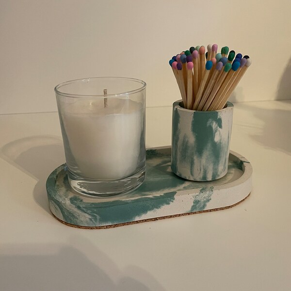 Small CYLINDER Concrete Matchstick Pot | 35 Colours | Toothpick Pot ...