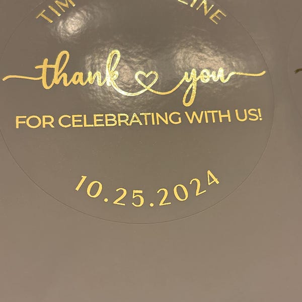 20 Custom Thank You Wedding Sticker for Wedding Favors for Guest Favors ...