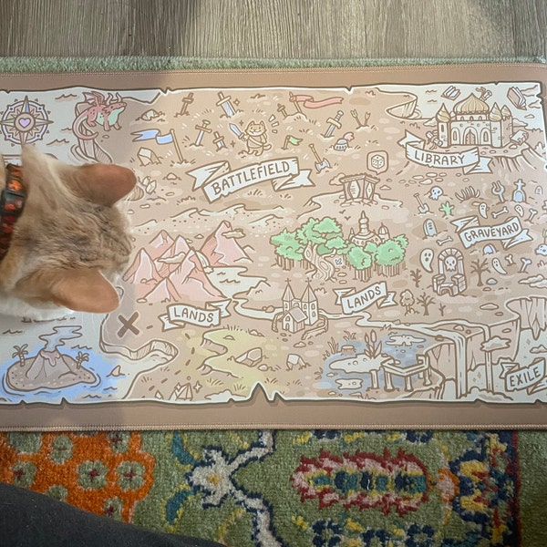 Treasure Map Playmat With Phases and Zones // Deskmat and Mousepad ...