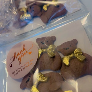 12pcs Fondant Edible Decorations, Bear With Bow Edible Treats ...