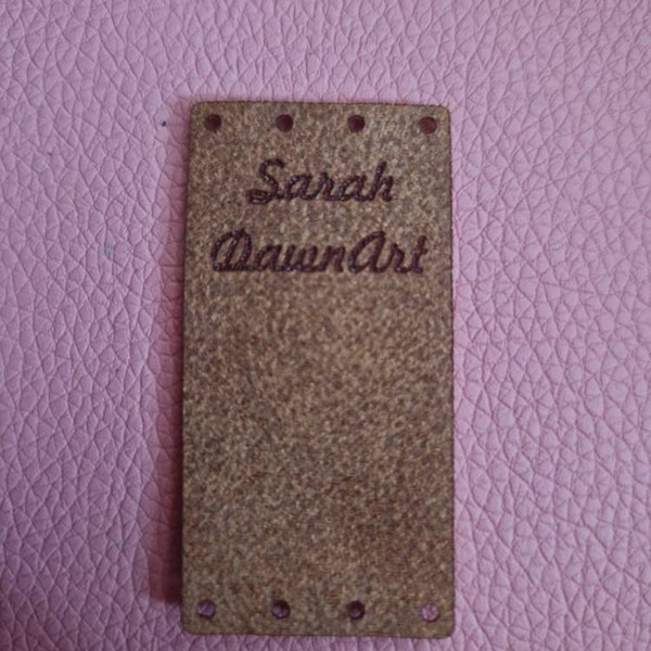 Custom Engraved Faux Suede Labels | Sew on Clothing Labels | Clothing ...