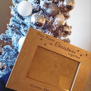 Personalised Our First Christmas Together Wood Photo Frame, 1st ...