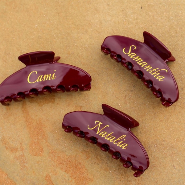 Personalized Hair Clip, Custom Engraved Customized Name Claw Clip ...