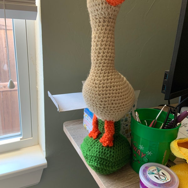 PATTERN ONLY Crochet Desk Goose PDF Pattern, Bonus: Rain Hat and Poncho ...