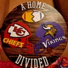 Home Divided Football Team Sign House Divided Sports Team Sign Wood ...
