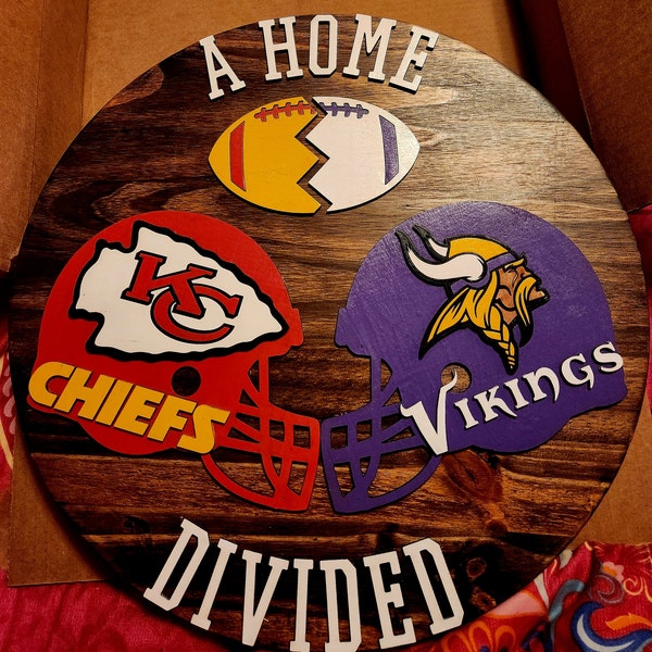 Home Divided Football Team Sign House Divided Sports Team Sign Wood ...