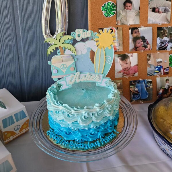 Beach Cake Topper, Surf Cake Topper, Summer Cake Topper, VW Cake Topper ...