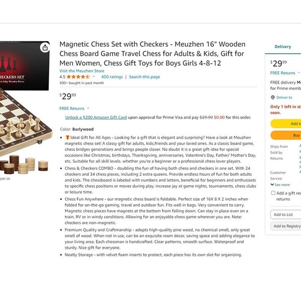 Folding Wooden Game Set 64 Square Checkerboard International Checkers ...