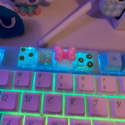 Sparkly Watermelon Pudding Artisan Resin Keycaps, Cute ESC Keys for ...