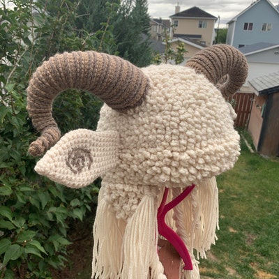 Crochet PATTERN: Krampus Hat / Ram Hat / Goat Hat / Wild Thing Hat ...