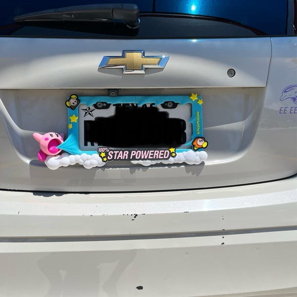 3D Printed Kirby License Plate Frame: Kawaii Car Accessory - Etsy