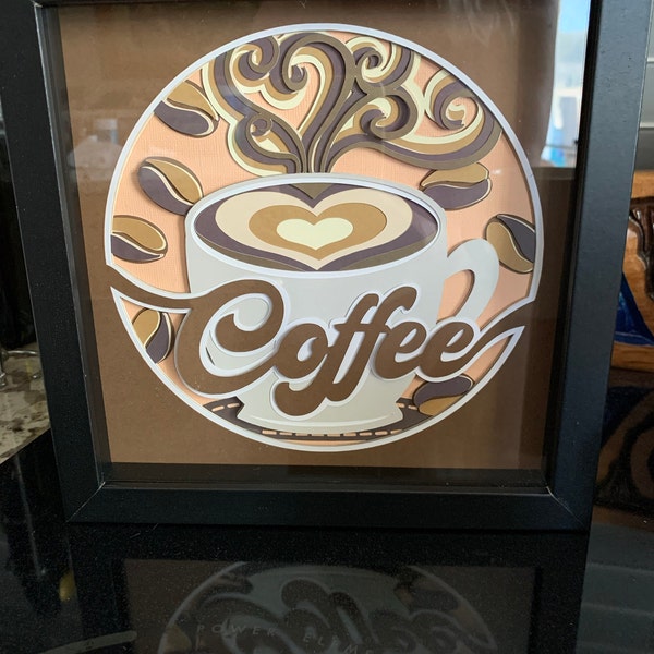 Coffee Shadow Box Svg, Shadow Box Svg, Coffee Svg, Cricut Svg, Card ...