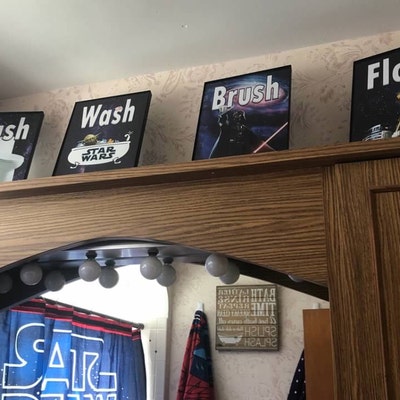 Star Wars Wash Brush Floss Flush Kids Bathroom Decor Wall Art - Etsy