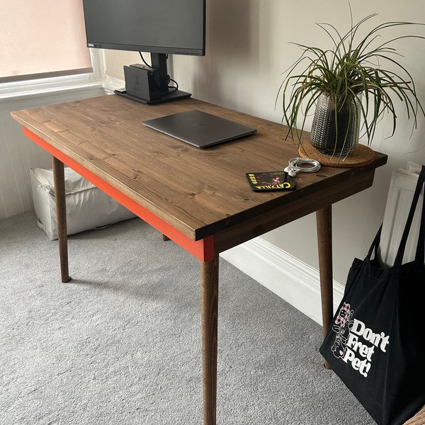 Simple Desk With Drawers Both Sides, Reclaimed Wood Handmade Desk ...
