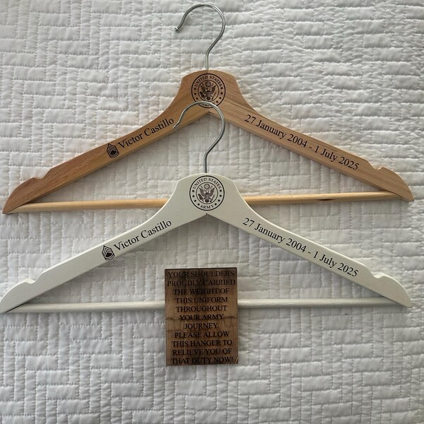 Personalized Air Force Retirement Hangers: Veteran Made Gift (two Pack ...