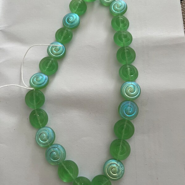 NEW COLORS * 13mm Snail Shell Bead - Czech Glass Beads - Various Colors ...