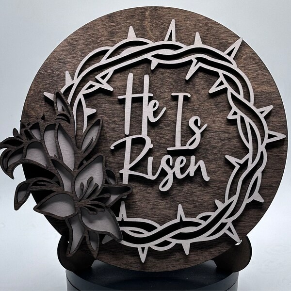 Easter Laser Cut File, He is Risen Laser SVG, Glowforge Easter, Laser ...