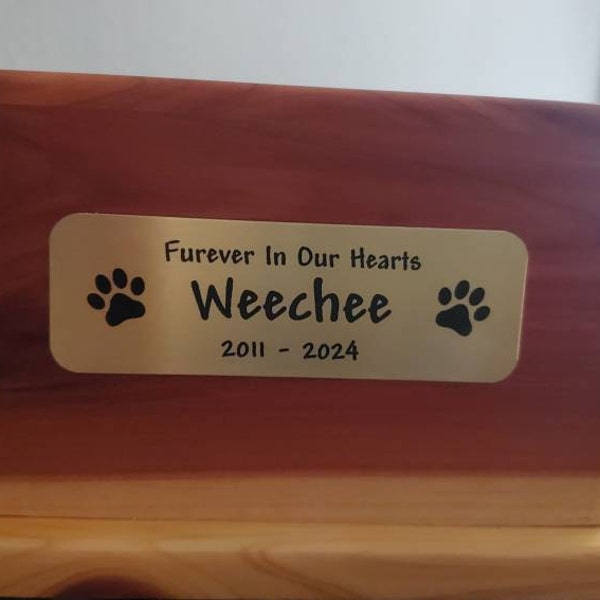 Metal Name Plate for Pet Urn Engraved Name Plaque for Dog Cat Ash Box ...