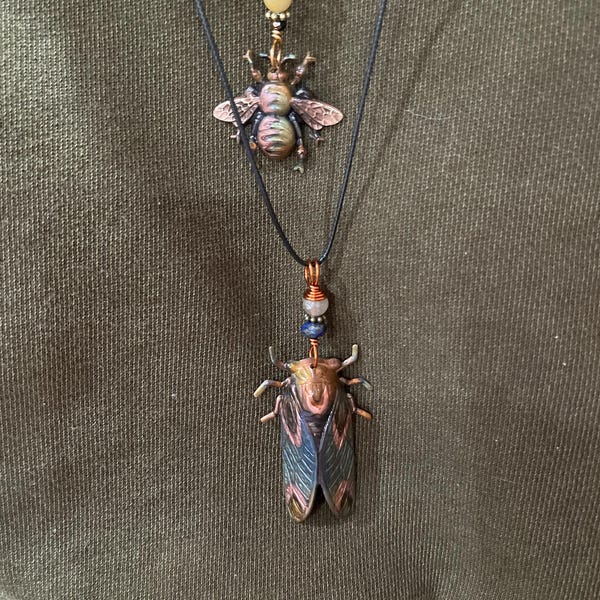 Cicada Necklace - Copper Cicada Pendant - Brood X Cicada Jewelry ...