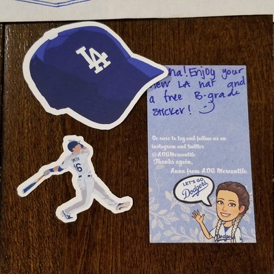 Dodgers Baseball Cap Sticker - Etsy