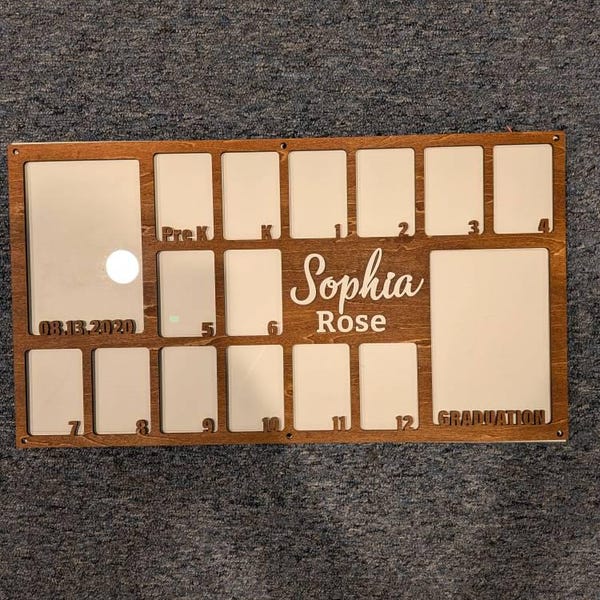 Custom School Years Picture Frame Birth Through Graduation, Pre K to ...