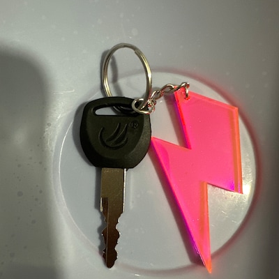 Neon Acrylic Lightning Bolt Keychain, Great Gift Idea, Fun Vibe, Splash ...